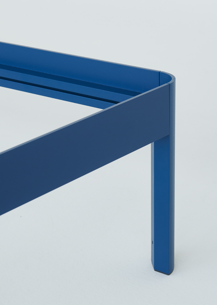 Bed frame dark blue – ReFramed